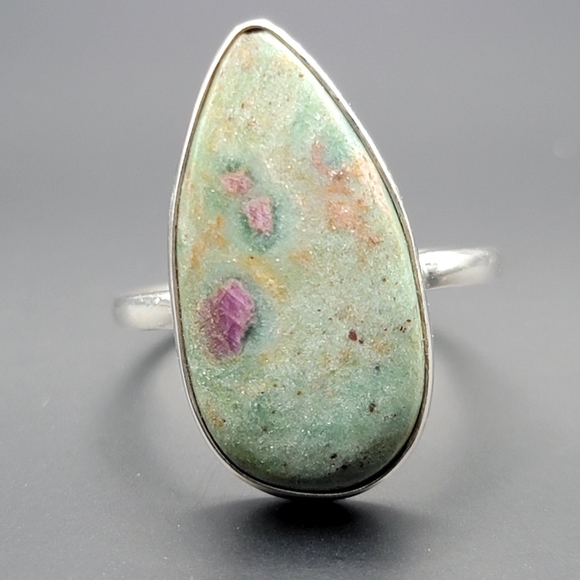 Vintage | Jewelry | Native Ruby Fuchsite Gemstone Ring Size 9 Sterling Silver Boho Womens ...